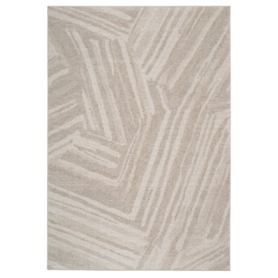 Greige Abstract Scattered Lined Living Area Rug 190 x 280