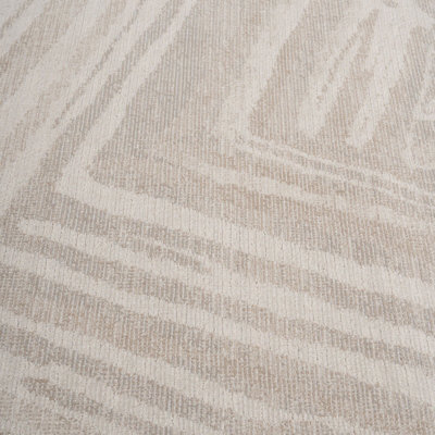 Greige Abstract Scattered Lined Living Area Rug 190 x 280