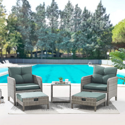 Patio furniture with hidden ottoman store