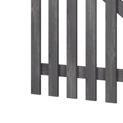 Grey 120x120cm Outdoor Wooden Garden Gate Spruce Wood Fence Door with ...