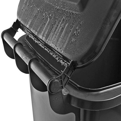 Grey 140L Compact Sized Waste Recycling Wheelie Bins With Strong Rubber ...