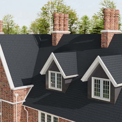 Grey 18Pcs 3-Tab Asphalt Roof Shingles | DIY at B&Q