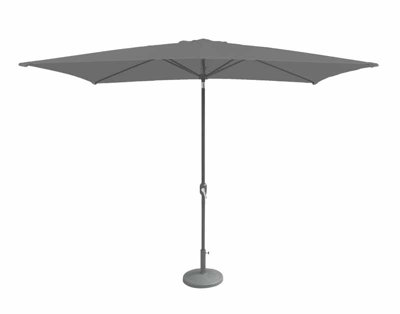 Grey 2.4x3m Crank and Tilt Parasol - Grey Pole (38mm Pole, 8 Ribs)