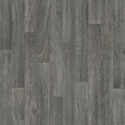 Grey 2.8mm Thick Vinyl Sheet AntiSlip Wood Effect Vinyl Flooring For ...
