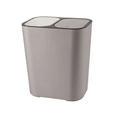 Grey 2 Section Office Kitchen Bin Rubbish Dustbin Double Recycling ...