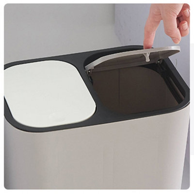 Grey 2 Section Office Kitchen Bin Rubbish Dustbin Double Recycling ...