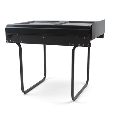 Grey 400mm Cabinet Bin Integrated Base Mounted 40L Soft Close Dark 2 x 20L