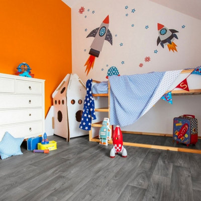 Grey 517 Contract Wood EffectCommercial Vinyl Flooring For Office, Shop ...