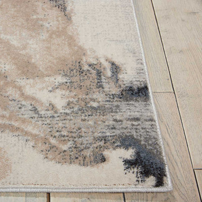 Grey Abstract Modern Luxurious Cotton Backing Rug for Living Room and ...