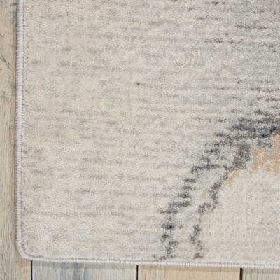 Grey Abstract Modern Luxurious Cotton Backing Rug for Living Room and ...