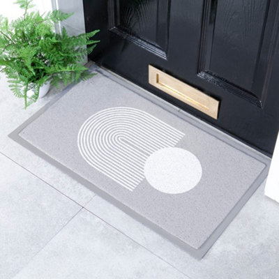 Grey Abstract Sphere Indoor & Outdoor Doormat - 70x40cm | DIY at B&Q