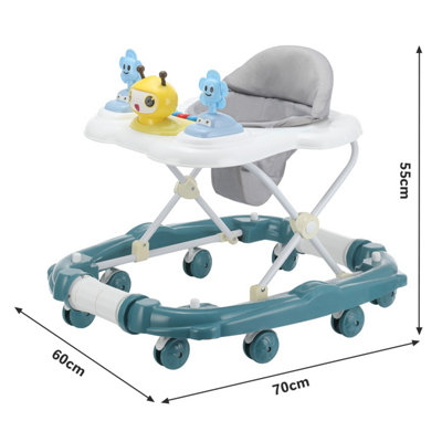 Grey Baby Walker Bouncer First Steps Push Along Activity Music Ride On ...