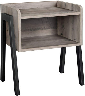 Grey Bedside Table with Storage