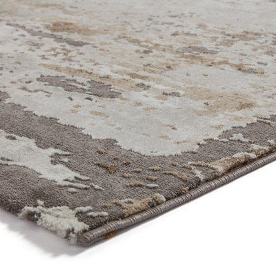 Grey Beige Abstract Modern Easy to clean Rug for Dining Room Bed Room ...