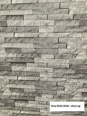 Grey Brick Matt Shower Panel 1000mm Wide x 2.4m Wet Wall Bathroom ...