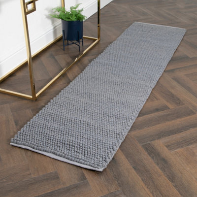 Grey Bubble Runner Wool Rug (60 x 230cm) | DIY at B&Q