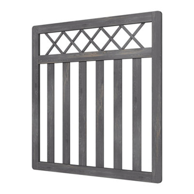Grey Coated Classic Cross Top Wooden Gate for Garden and Yard Access ...