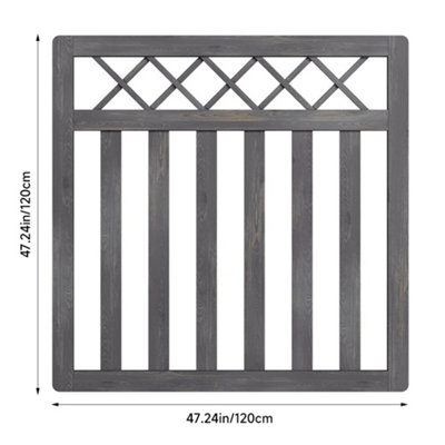 Grey Coated Classic Cross Top Wooden Gate for Garden and Yard Access ...