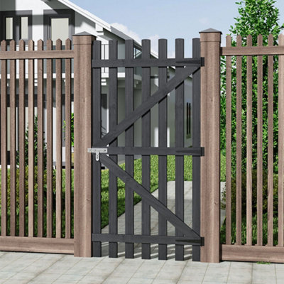 Grey Coated Pine Wood Waterproof and Corrosion Resistant Garden Gate ...