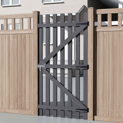 Grey Coated Pine Wood Waterproof and Corrosion Resistant Garden Gate ...