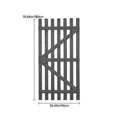 Grey Coated Pine Wood Waterproof and Corrosion Resistant Garden Gate ...