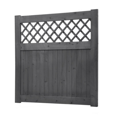 Grey Coated Rhombus Design Fence Gate with Latch, Durable Garden Gate ...