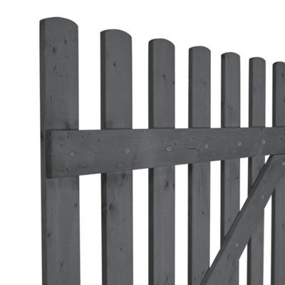 Grey Coated Wooden Fence Gate 90x90cm with 2 T Shaped Hinges and 1 ...