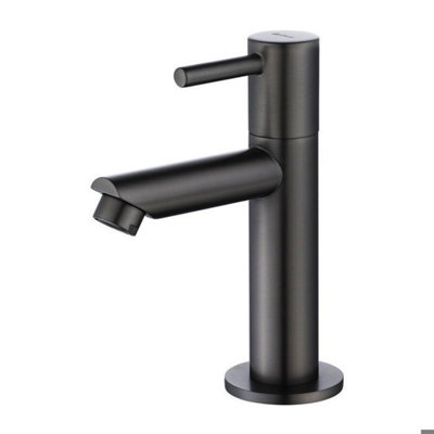 Grey Cold Water Faucet Black Bathroom Faucet for Hand Wash Brass Body ...