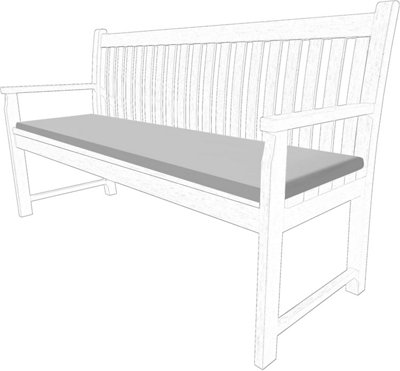 Grey Colour 3 Seater Outdoor Bench Pad Waterproof Fabric Garden ...