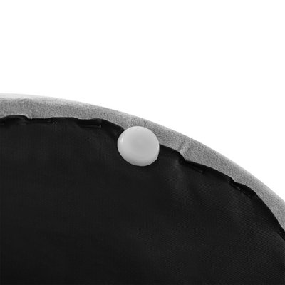 Grey Cute Mushroom Shaped Velvet Pouf Foot Stool Dia 400 x H 310 mm
