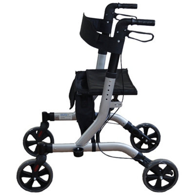 Grey Deluxe Ultra Lightweight Aluminium Rollator with 4 Wheels ...