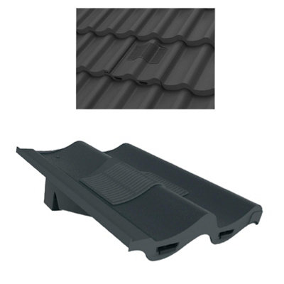 Grey Double Pantile Roof Tile Vent & Adapter, Marley Redland Russell ...
