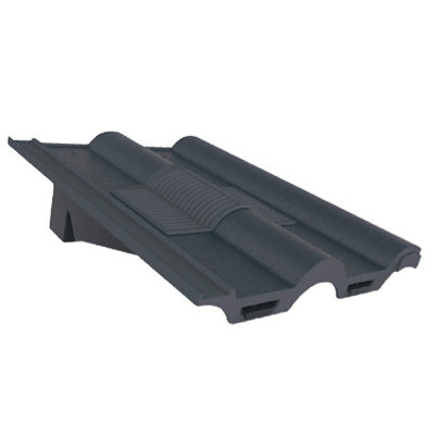 Grey Double Roman Roof Tile Vent & Adapter, Marley Redland Russell Sandtoft