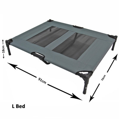 Grey Elevated Mesh Pet Bed Large