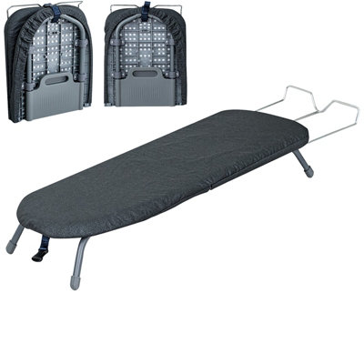 Grey Foldable Table Top Ironing Board Compact Space Saving with Cover ...