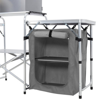Grey Folding Portable Outdoor Camping Kitchen Table Cabinet with ...
