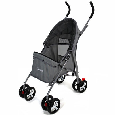 Grey Folding Pushchair Pet Stroller