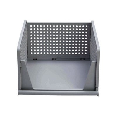 Grey Folding Stackable Plastic Wardrobe Storage Box Clothes Drawer ...