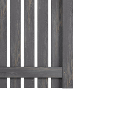 Grey Garden Gate Wooden Fence Door with Door Latch for Home Yard 120cmW ...
