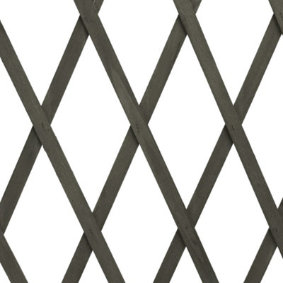 Grey Garden Trellis Fence 180x100 cm Solid Firwood Expandable Barrier