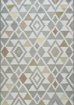 Grey Geometric Outdoor Rug, Geometric Stain-Resistant Rug For Patio ...