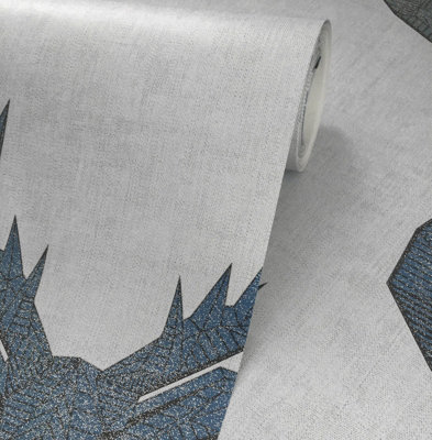 Grey Geometric Stag head Wallpaper