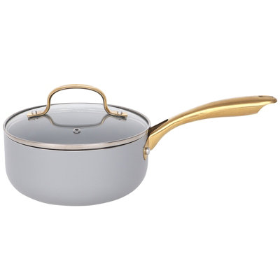 GREY GOLD INDUCTION 10 PC COOKWARE SET NON STICK FRYING PAN SAUCEPAN ...