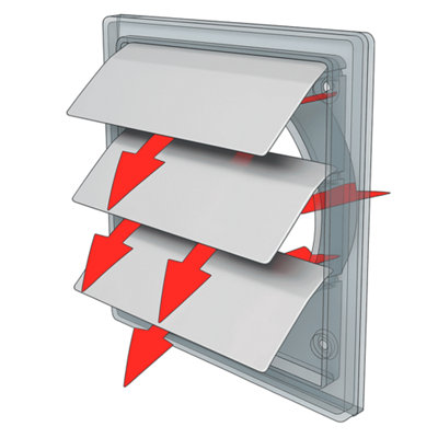 Grey Gravity Grille Vent for Extractor Plate Fans 200mm External ...
