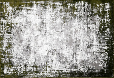 Grey Green Distressed Pattern Rug Soft Carpet For Living Room Bedroom ...
