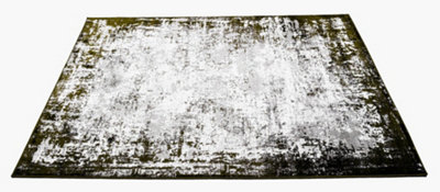 Grey Green Distressed Pattern Rug Soft Carpet For Living Room Bedroom ...