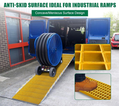 Grey GRP Open Mesh Grating Panels AntiSlip and CorrosionResistant for ...