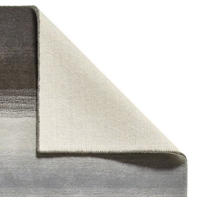 Grey Handmade Luxurious Modern Plain Wool Abstract Rug For Bedroom ...