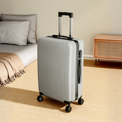 Grey Hardshell Spinner Wheel Luggage Travel Suitcase 24"