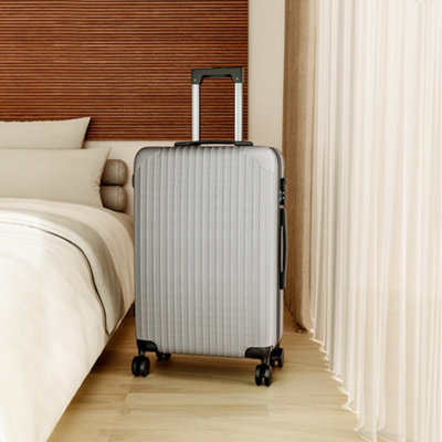 Grey Hardshell Spinner Wheel Luggage Travel Suitcase 28"